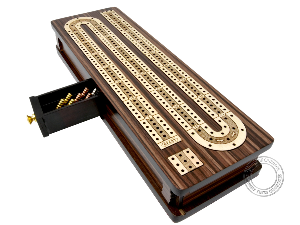 Continuous Cribbage Board Twist Design 4 Tracks Drawer Storage For Pegs ...